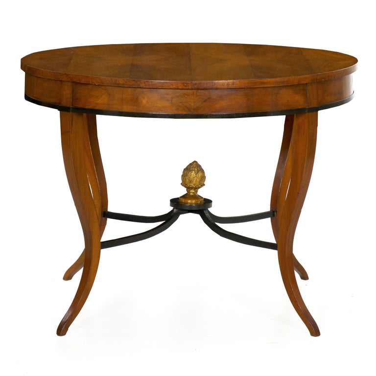 Austrian Biedermeier Fruitwood Round Center Hall Table, 19th Century at ...