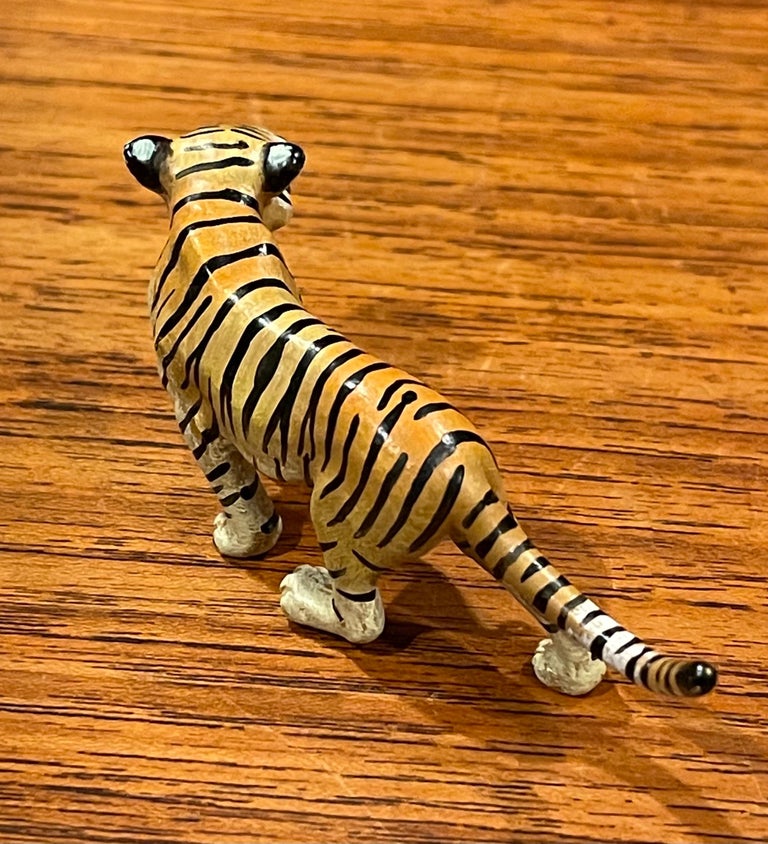 Austrian Bronze Minature Tiger Sculpture For Sale at 1stDibs
