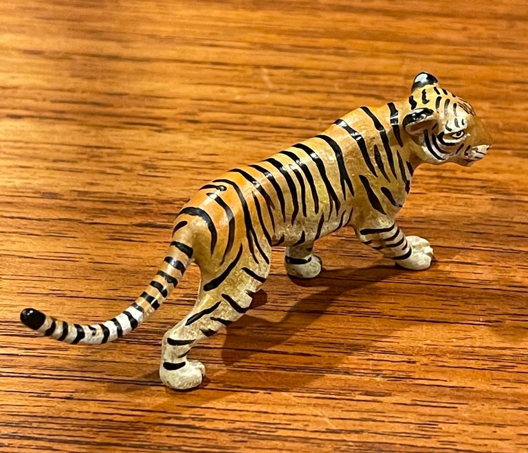 Austrian Bronze Minature Tiger Sculpture For Sale at 1stDibs