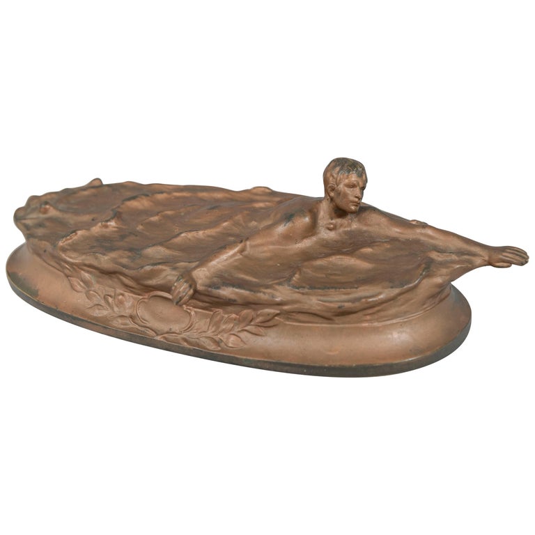 Austrian Bronze of a Swimmer, Artist Signed, circa 1920 at 1stDibs