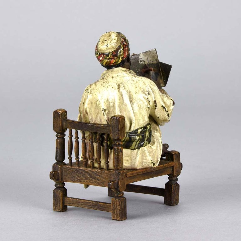 Austrian Cold Painted Bronze ‘Arab Scribe’ by Franz Bergman at 1stDibs