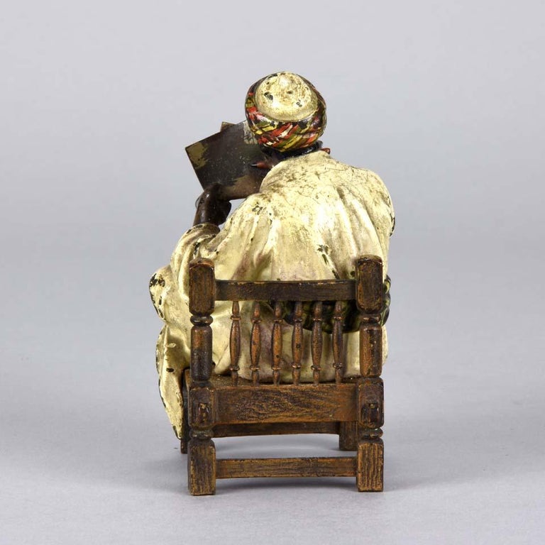 Austrian Cold Painted Bronze ‘Arab Scribe’ by Franz Bergman at 1stDibs