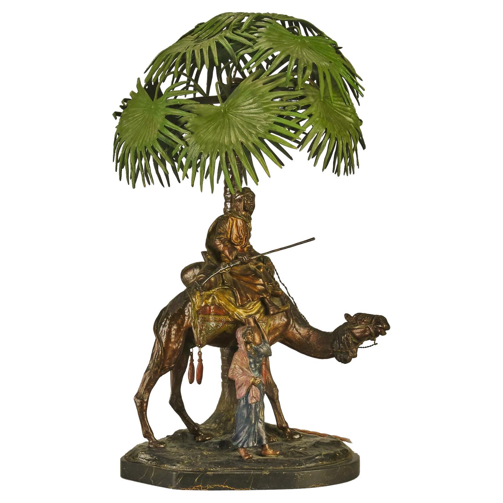 Franz Bergman Cold-Painted Bronze Group of a Travelling Family with a ...