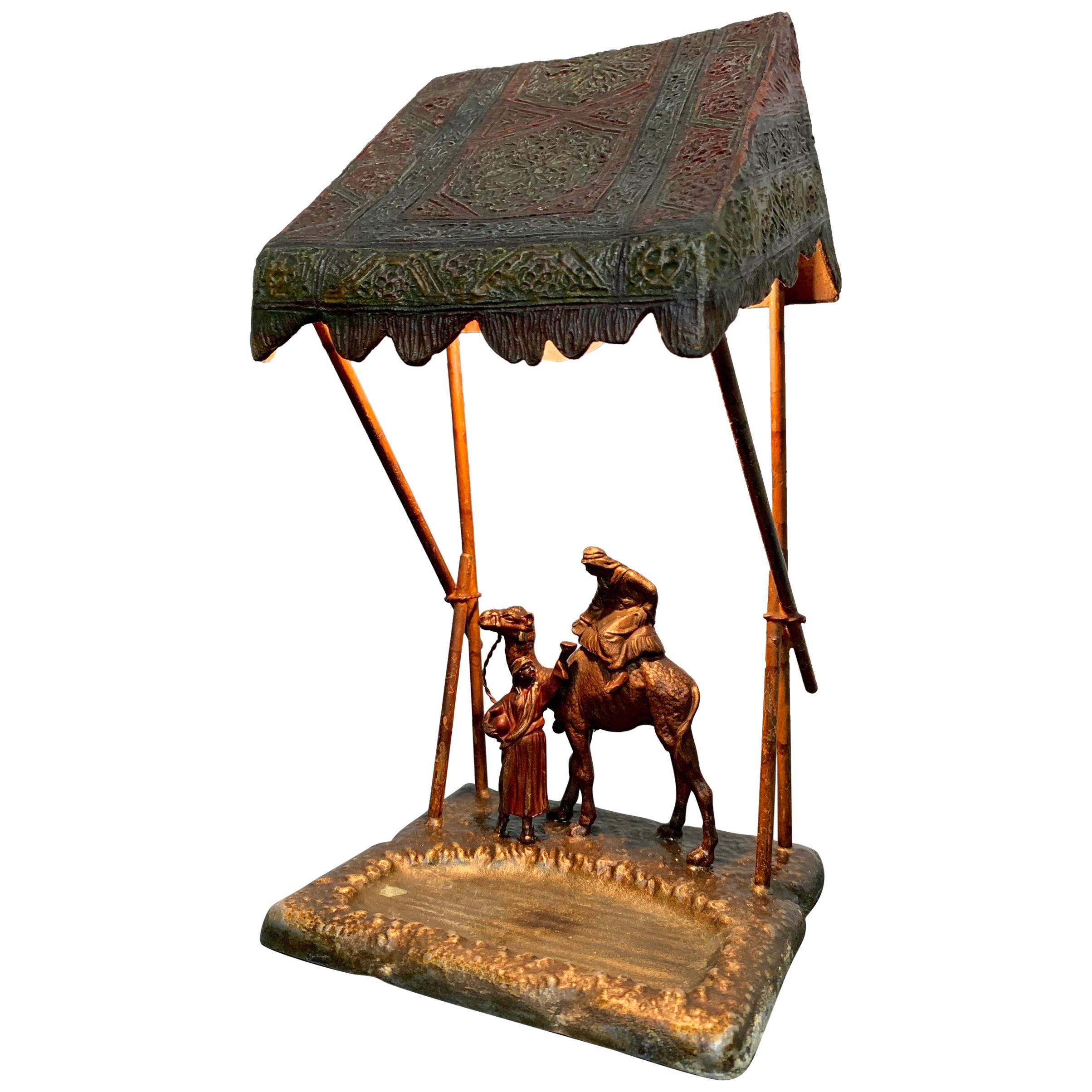 Viennese Cold Painted Bronze Orientalist Lamp by Bergman, circa 1900 ...