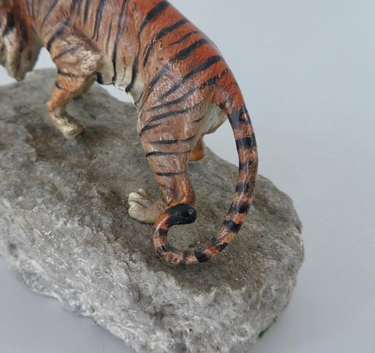 Austrian Cold Painted Bronze Tiger, circa 1900 at 1stDibs