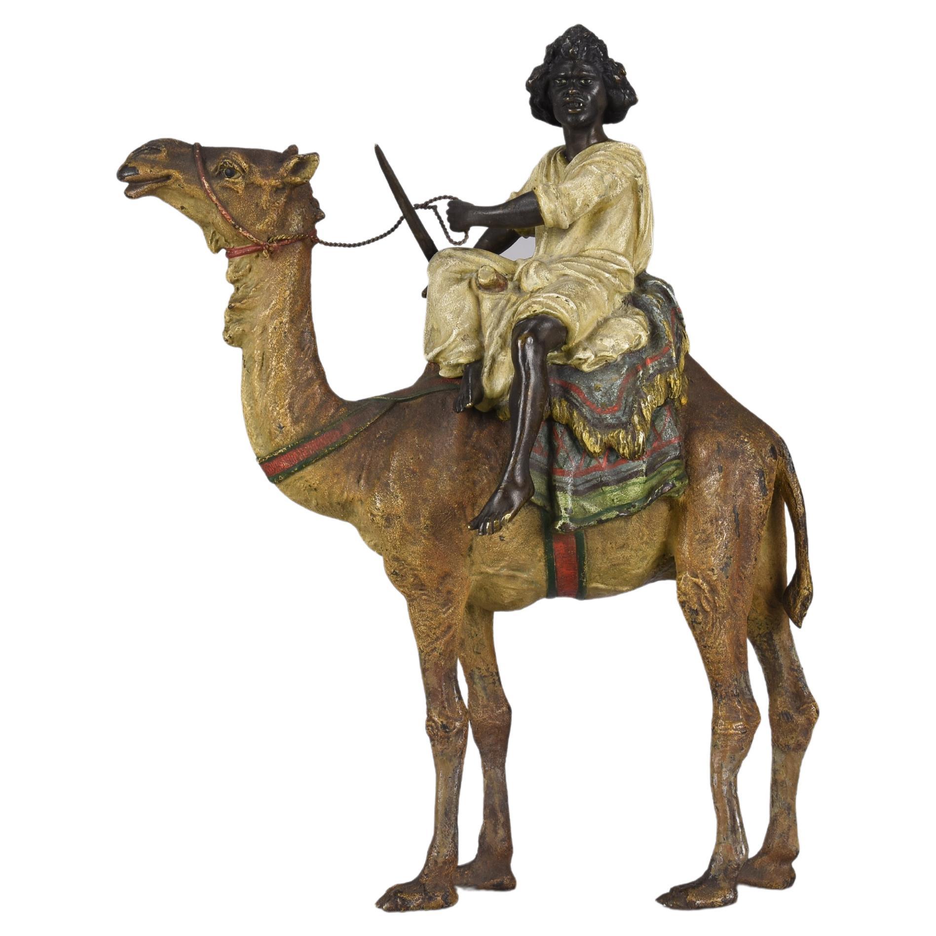Austrian Cold Painted Bronze ‘Arab Scribe’ by Franz Bergman at 1stDibs