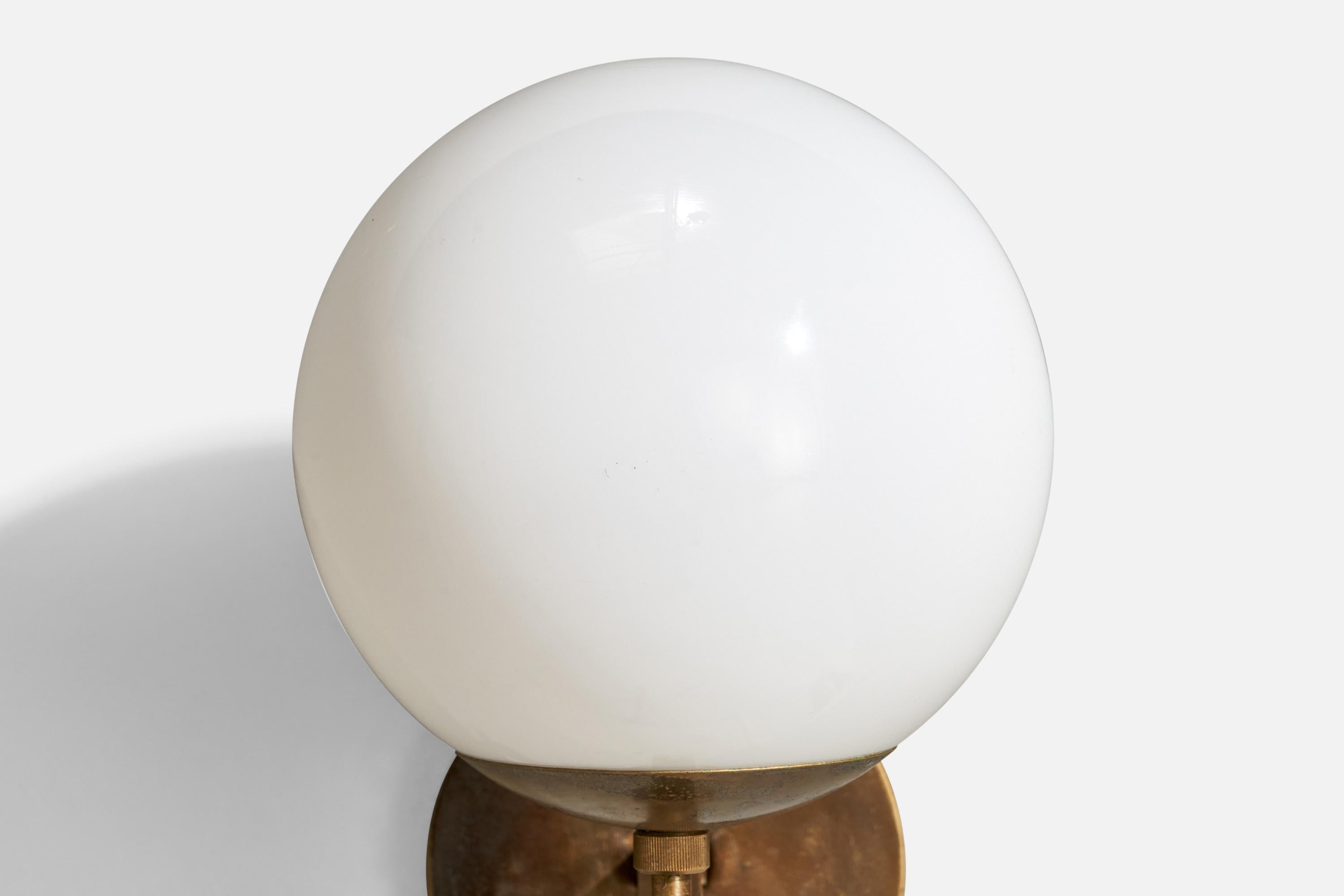 Austrian Designer, Wall Light, Brass, Glass, Austria, 1930s For Sale at ...