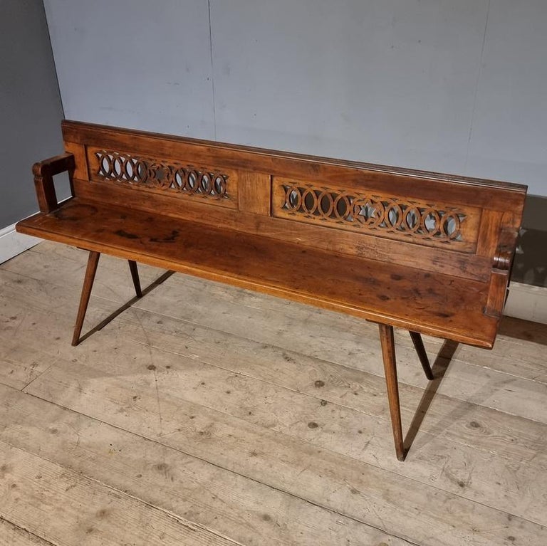 Austrian Fruitwood Settle Bench For Sale at 1stDibs