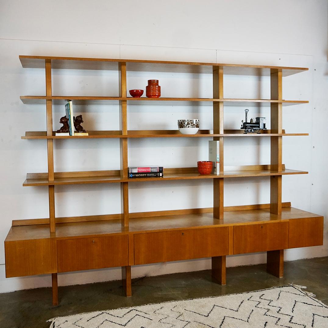 Austrian Midcentury Walnut Book Shelf by Oswald Haerdtl For Sale at 1stDibs