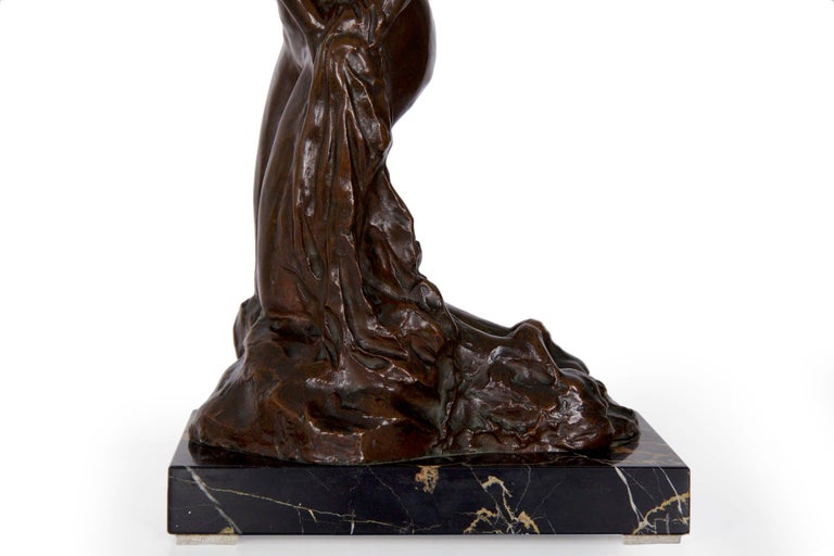 Austrian Modernism Patinated Bronze Sculpture of Lady Bathing by John ...
