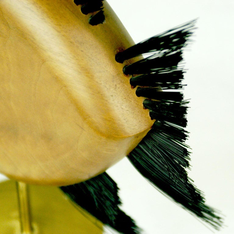 Austrian Modernist Walnut and Brass Fish Shaped Money Box by Carl ...