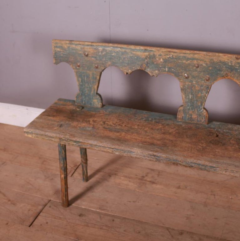 Austrian Original Painted Bench at 1stDibs