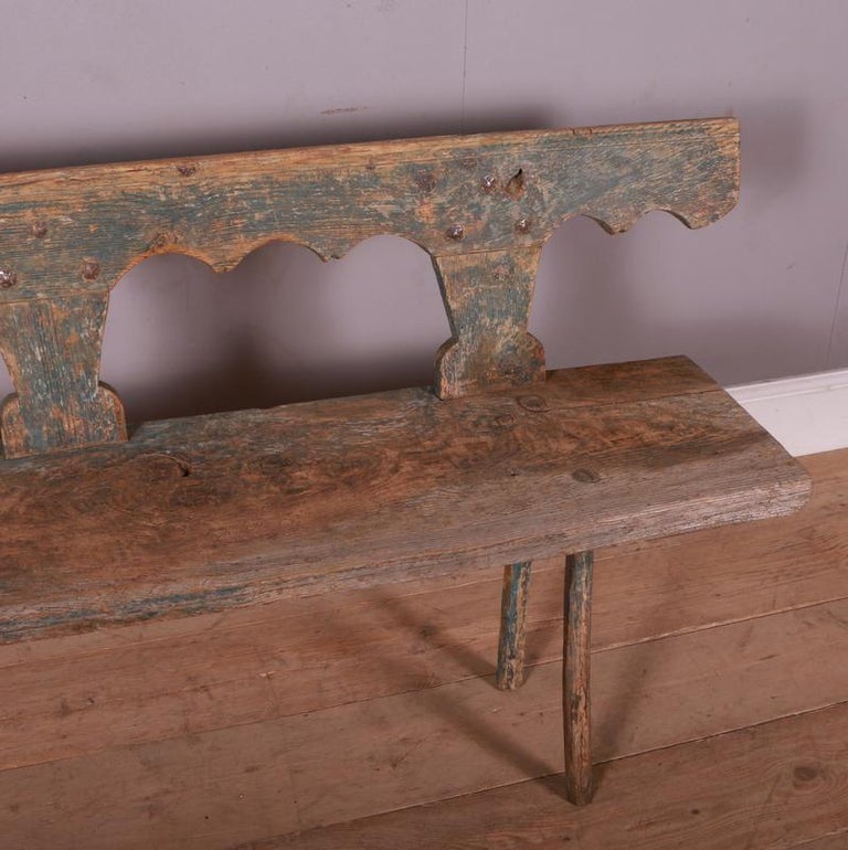 Austrian Original Painted Bench at 1stDibs