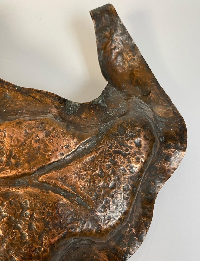 Austrian Secessionist Hand-Forged Copper Leaf Motif Bowl/Vide-Poche For ...