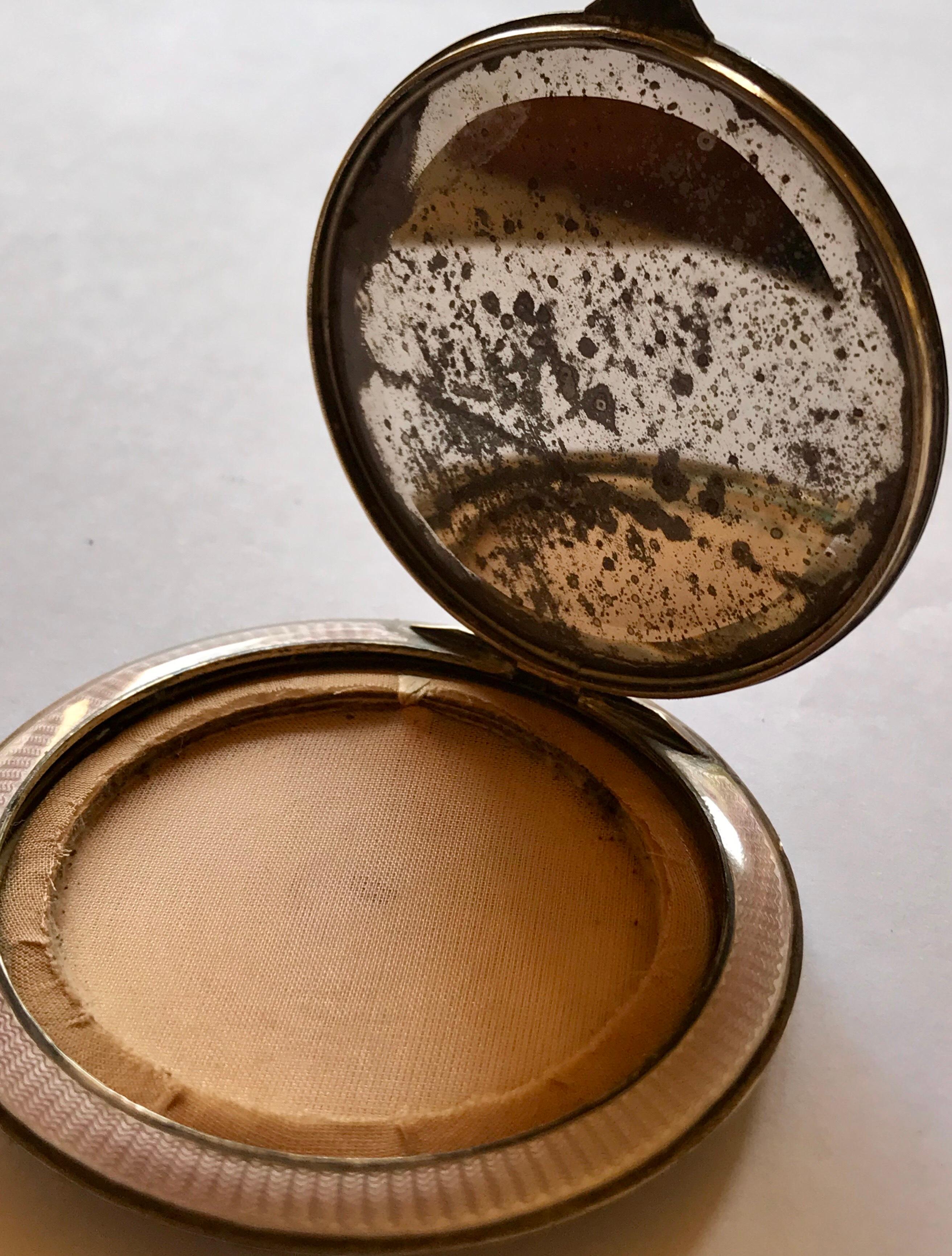 Austrian Silver and Guilloche Enamel Compact For Sale at 1stDibs