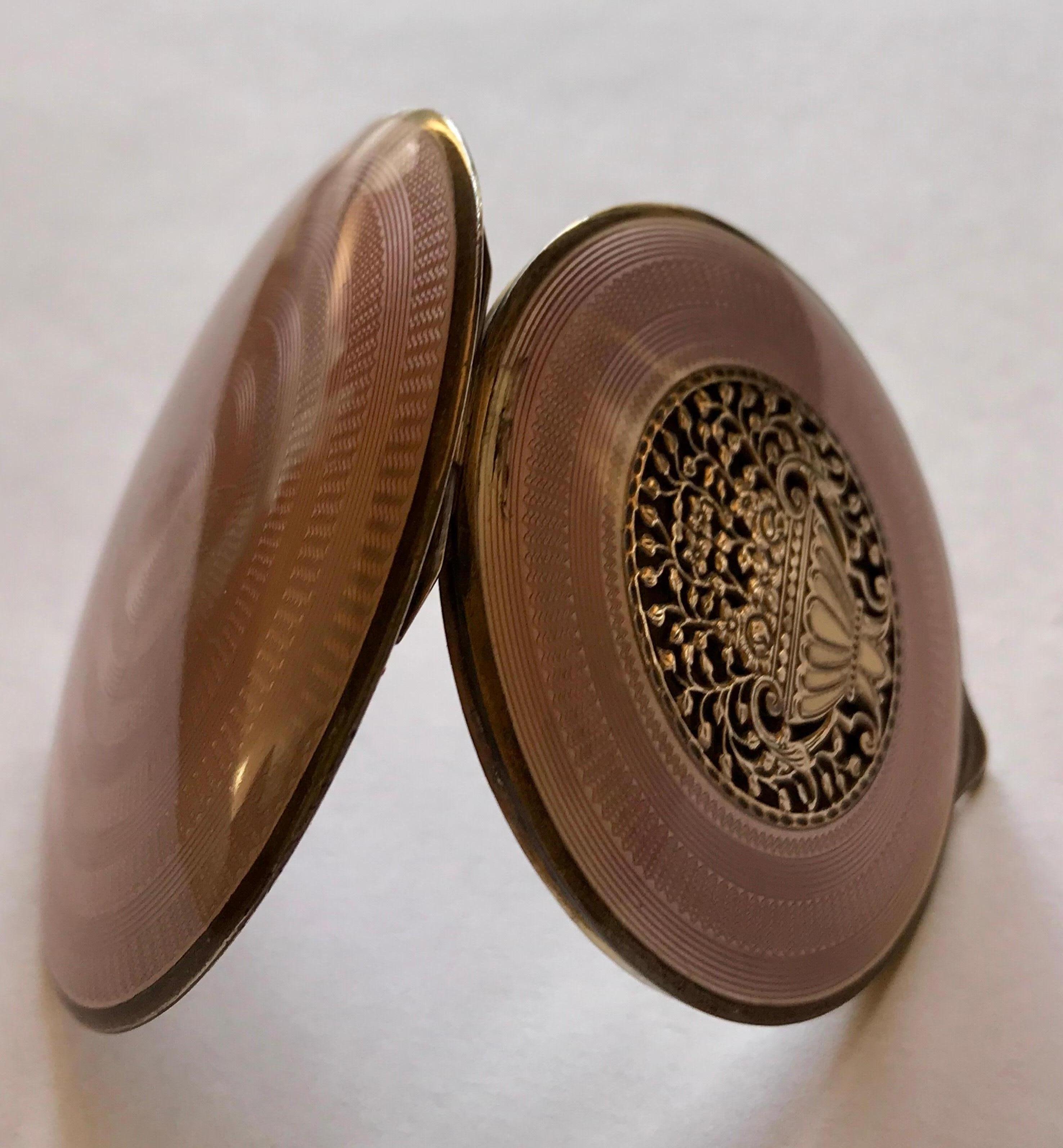 Austrian Silver and Guilloche Enamel Compact For Sale at 1stDibs