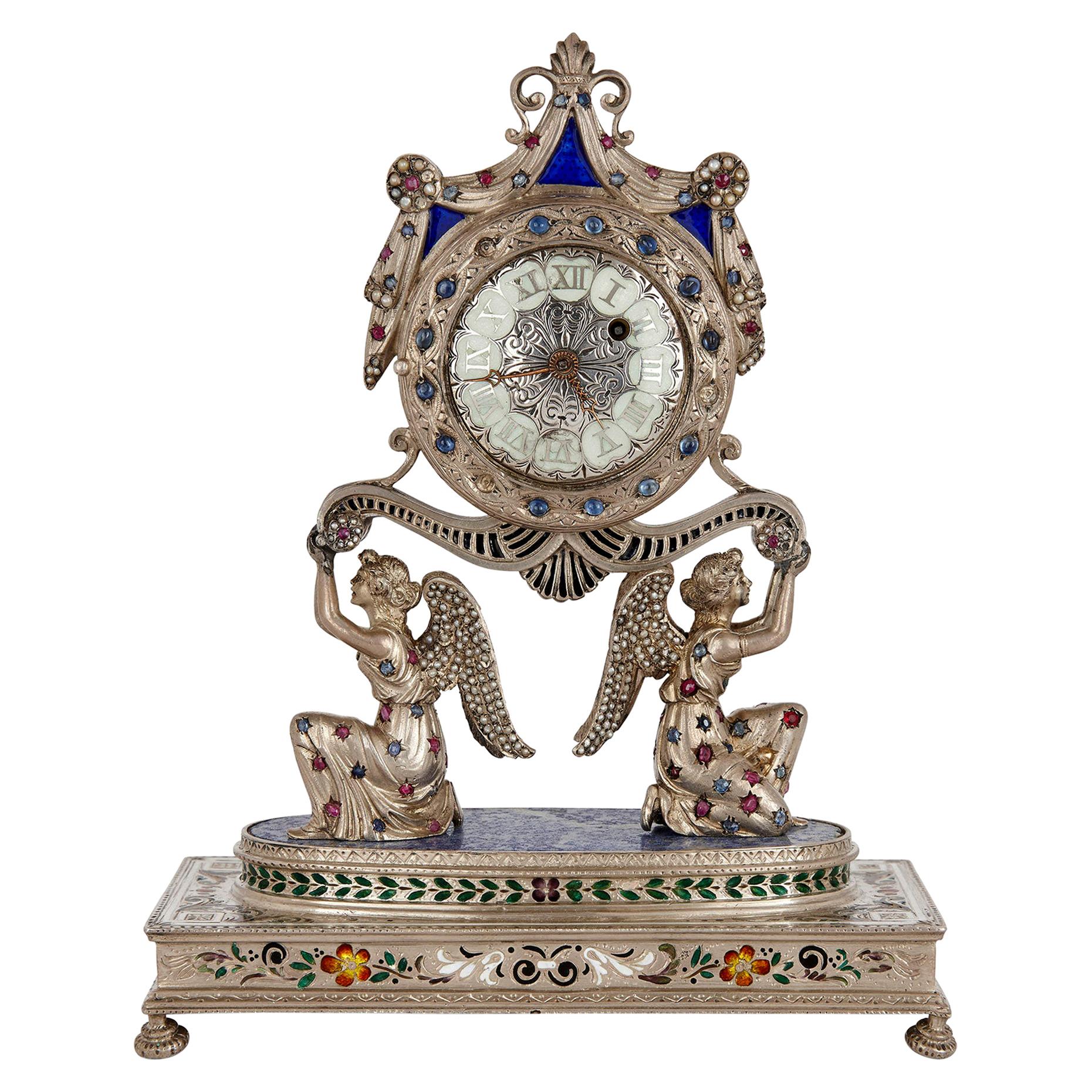 Rare Lapis Color Enamel Gucci Travel Clock at 1stDibs