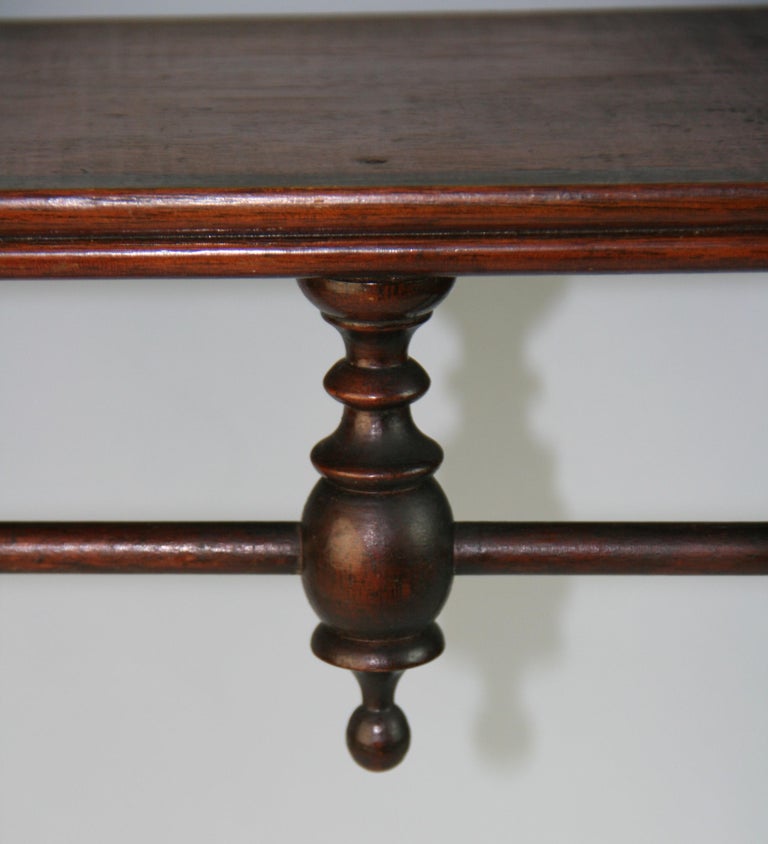 Austrian Turned Walnut Wall Shelf For Sale at 1stDibs