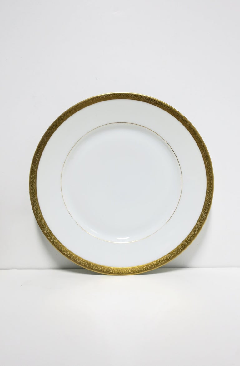 Austrian White Porcelain Plates with Gold Edge, Set of 10 For Sale at ...