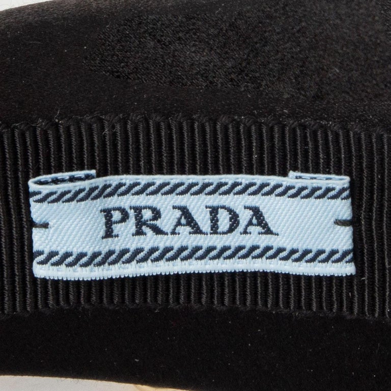 auth PRADA black and gold SATIN EMBELLISHED STUDDED Headband For Sale ...