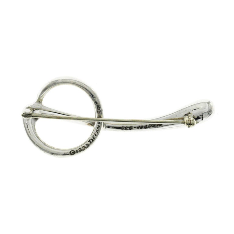 Auth Tiffany and Co. 925 Sterling Silver Peretti Letter P Pin Brooch at ...