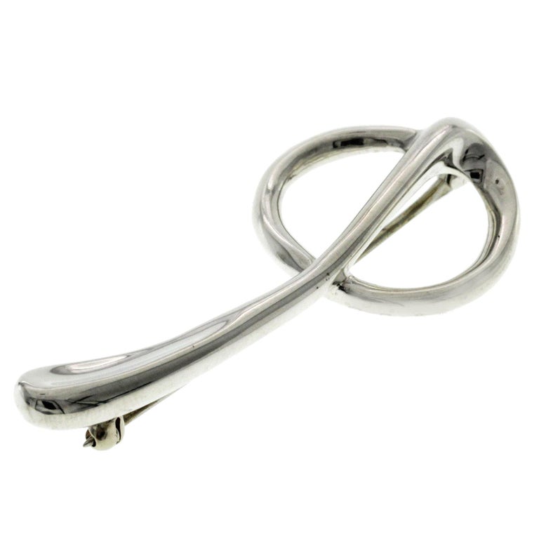 Auth Tiffany and Co. 925 Sterling Silver Peretti Letter P Pin Brooch at ...