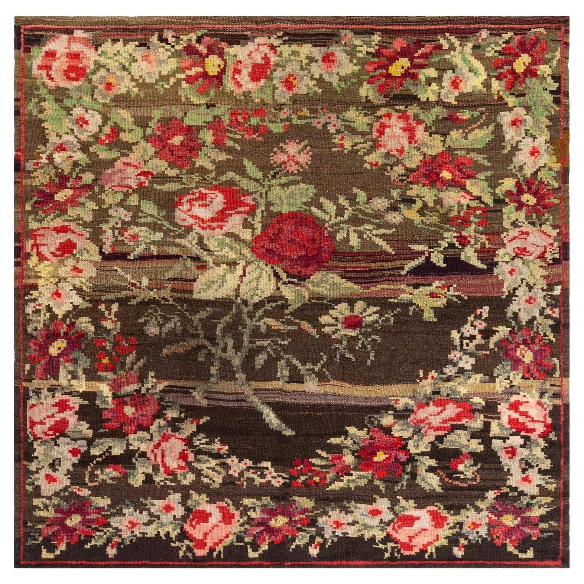 Vintage Russian Bessarabian Flat-Weave Rug For Sale at 1stDibs