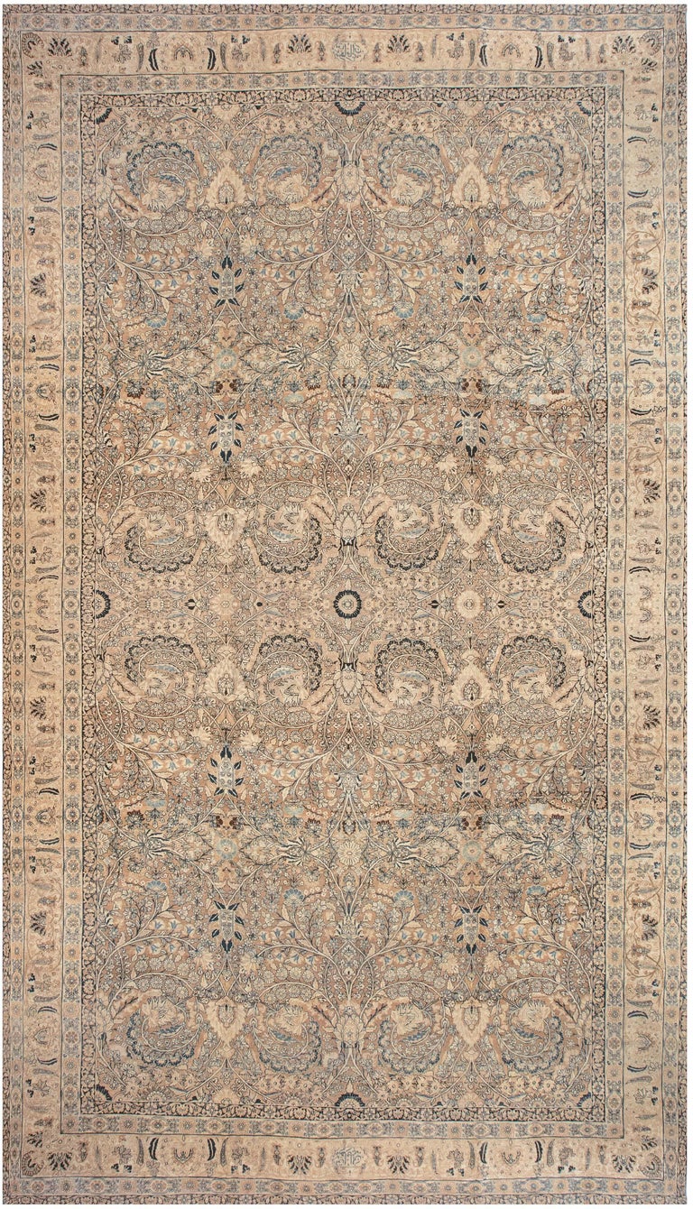 Doris Leslie Blau Collection Authentic 19th Century Persian Kirman Carpet For Sale at 1stDibs