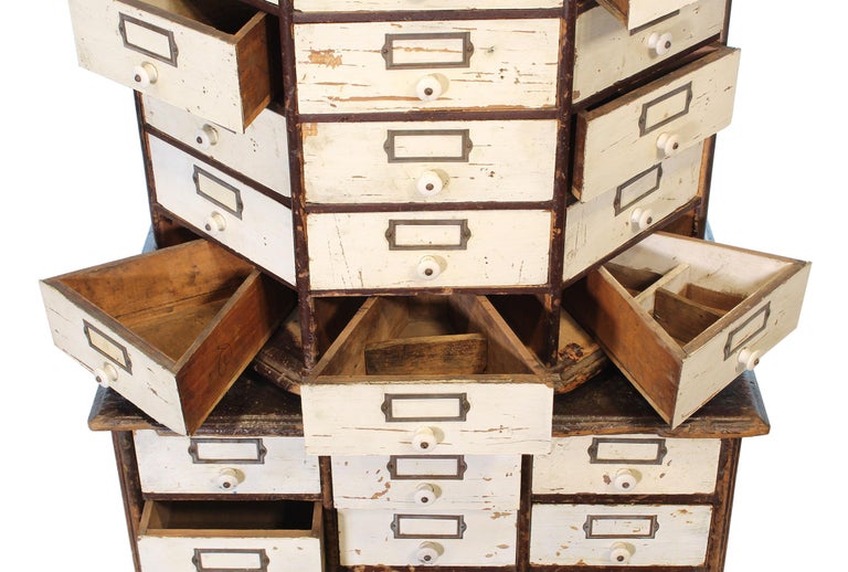 Authentic American Hardware Store Multi-Drawer Rotating Parts Display ...