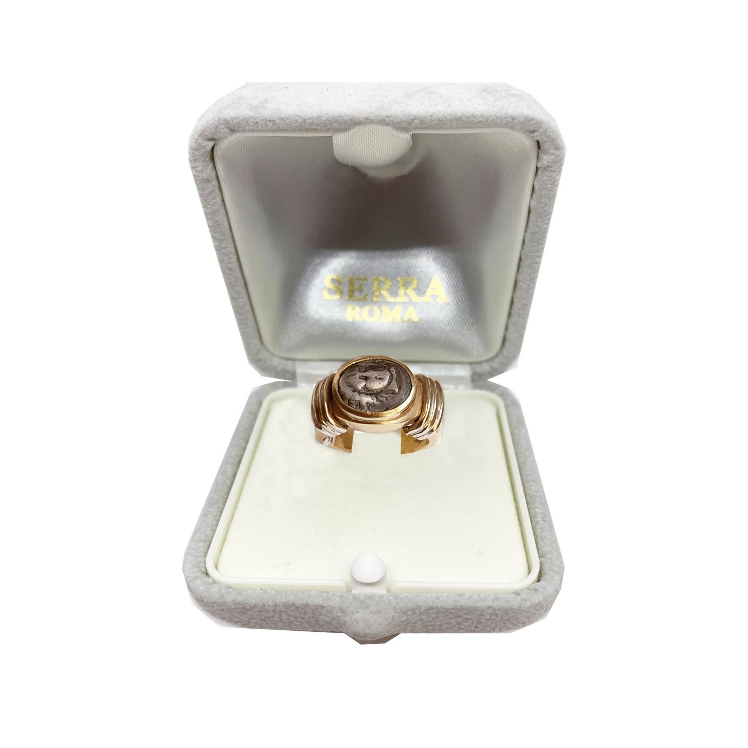 Authentic Greek Coin 4th Cent. B.C. 18 Kt Gold Ring Depicting God ...