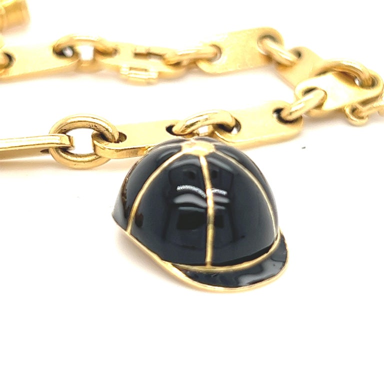 Authentic and Very Rare Signed Hermes Equestrian Enamel Charm Bracelet ...