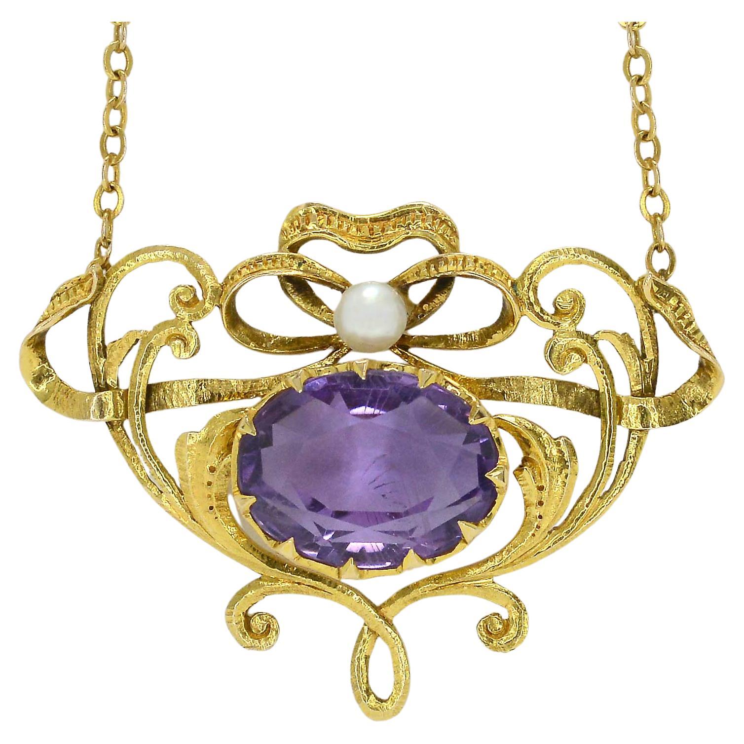 Antique Amethyst Necklace - 201 For Sale on 1stDibs | asian amethyst ...