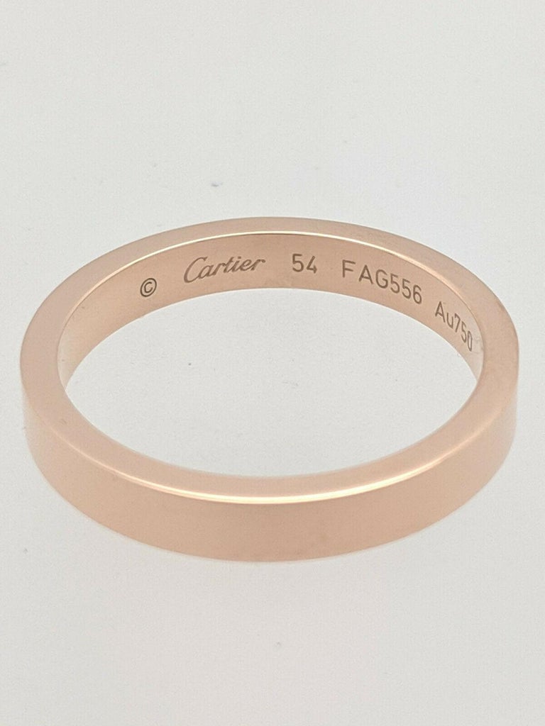 Authentic Cartier C De Cartier Diamond Wedding Band Ring Pink Gold For ...