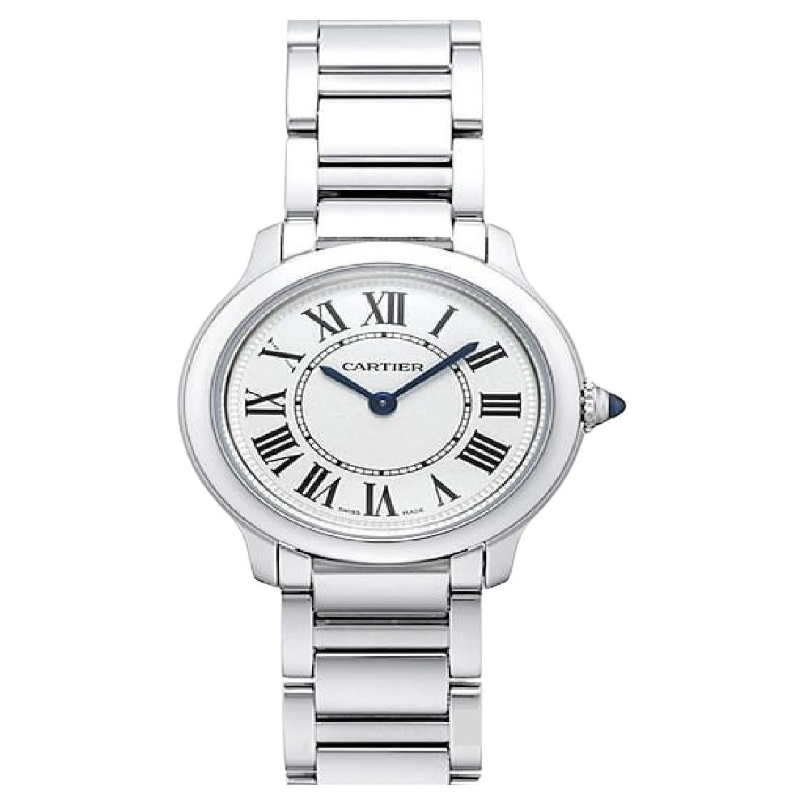 Cartier Ronde Solo Silver Dial Black Strap Automatic Watch WSRN0021 For ...