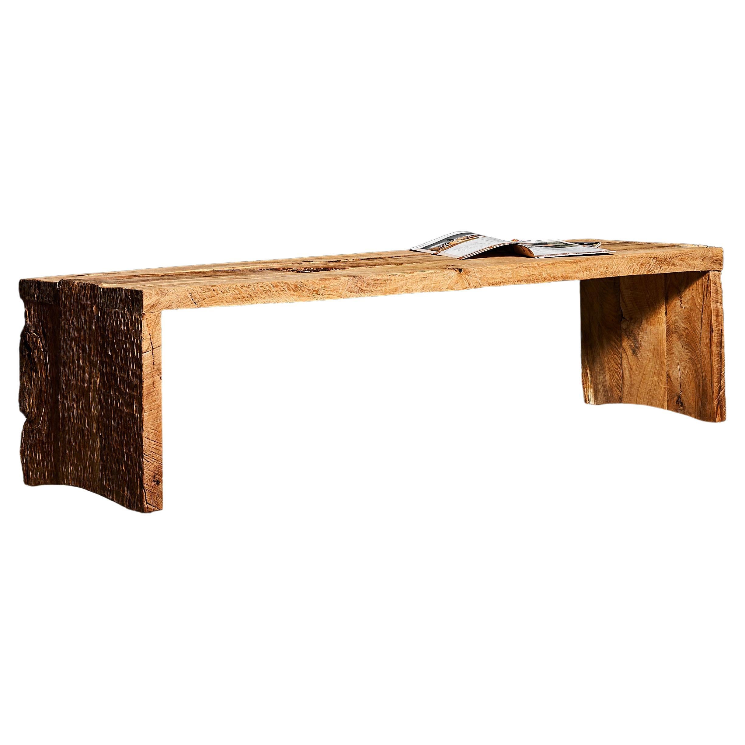 Authentic Contemporary Brutalist Style Bench or TV-stand in Solid Oak ...