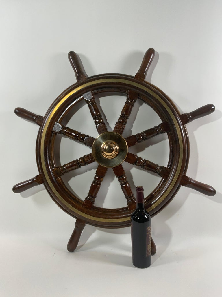 Authentic Eight-Spoke Ship's Wheel For Sale at 1stDibs
