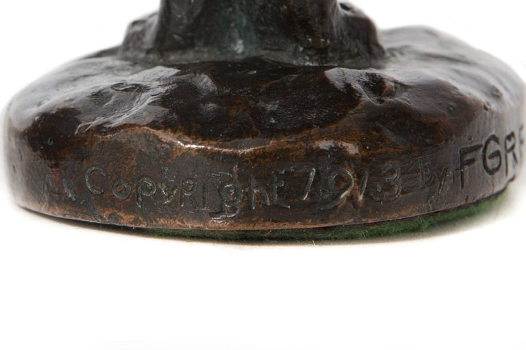 Authentic Frederick Roth "Hissing Cat" '1913' Bronze Sculpture, Gorham ...