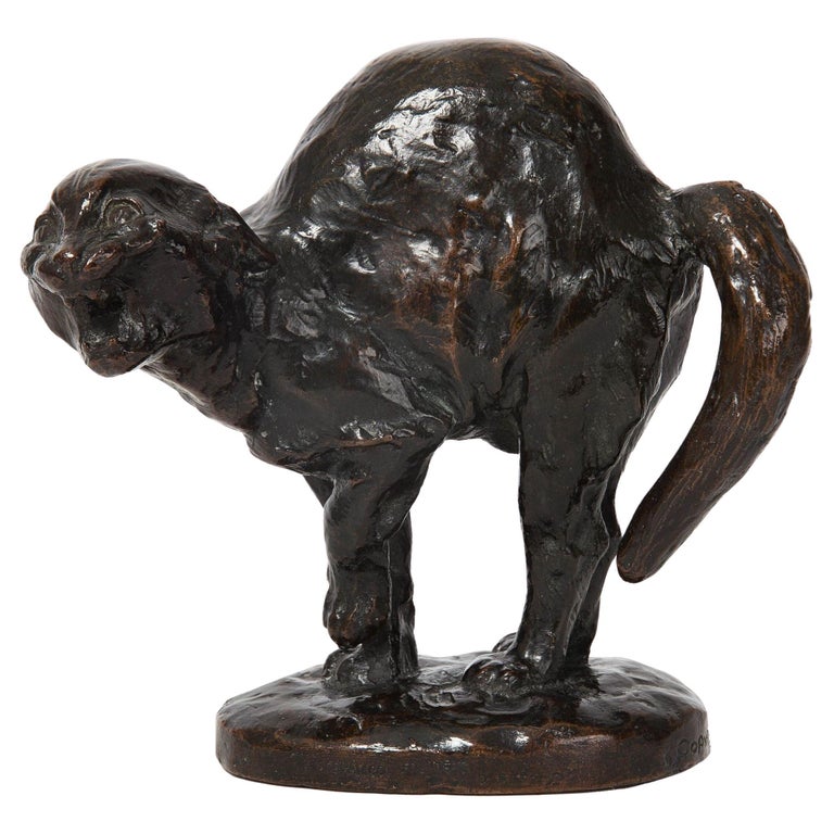 Authentic Frederick Roth "Hissing Cat" '1913' Bronze Sculpture, Gorham ...