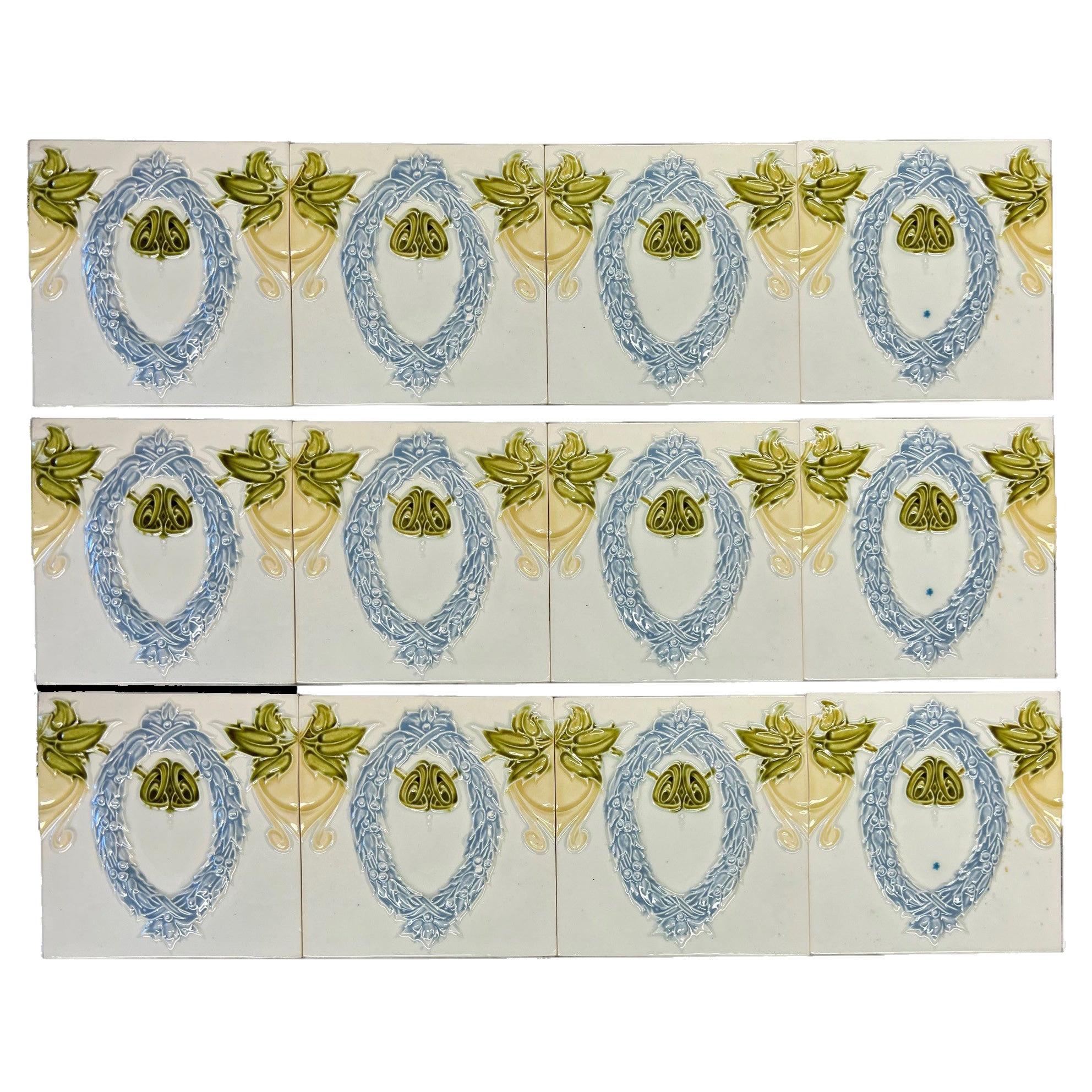 1 of the 30 Authentic Glazed Art Nouveau Relief Tiles Rose, Belga ...