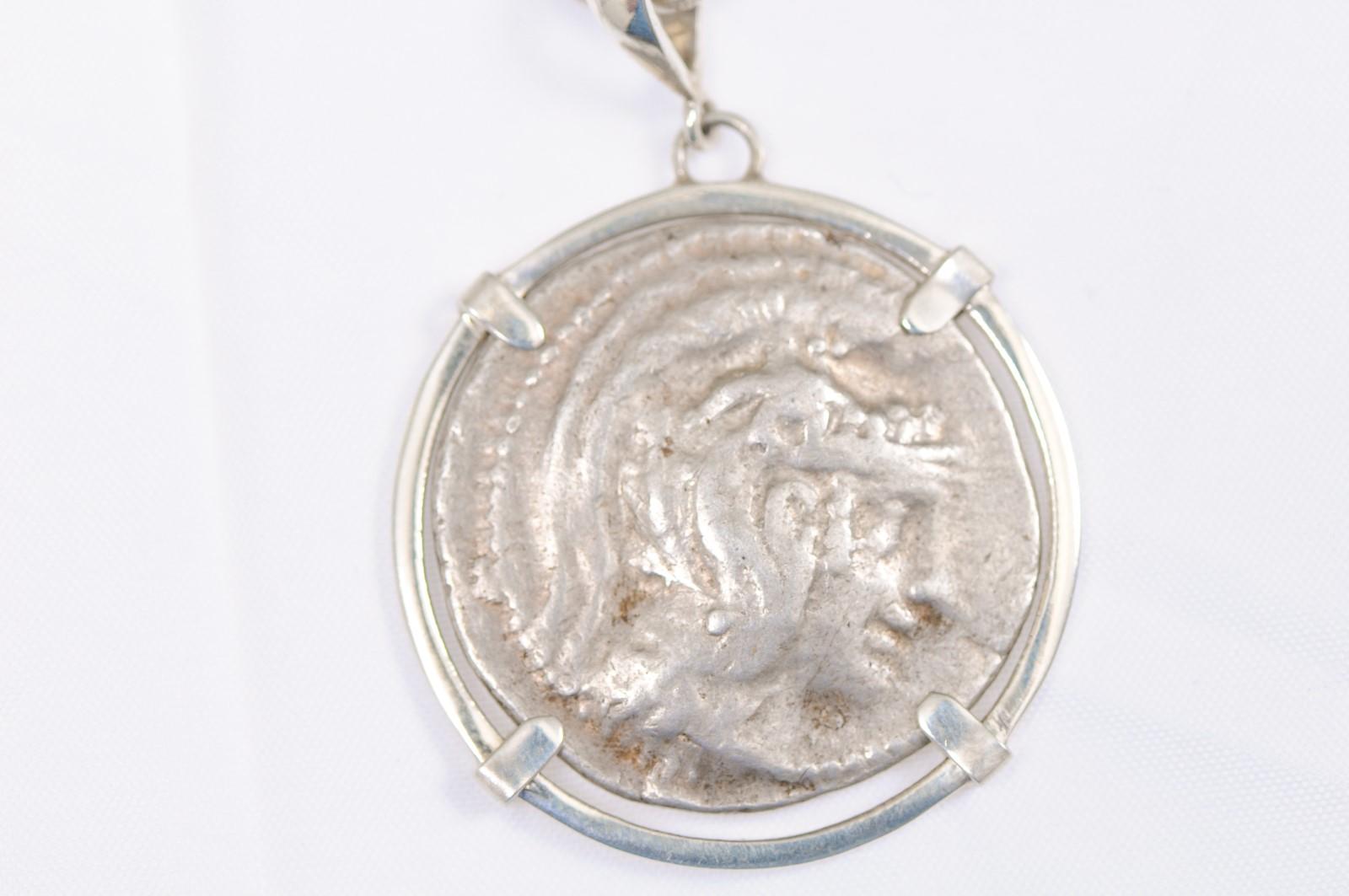 Authentic Greek Silver Athena and Owl Coin in Sterling Silver Pendant ...