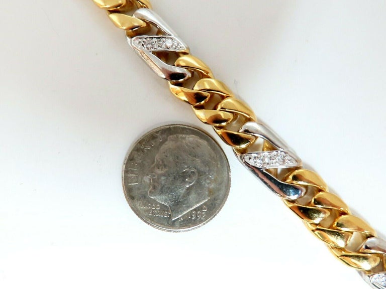 Authentic Italian Braccio Men's Diamond Curb Link Bracelet 14 Karat at ...
