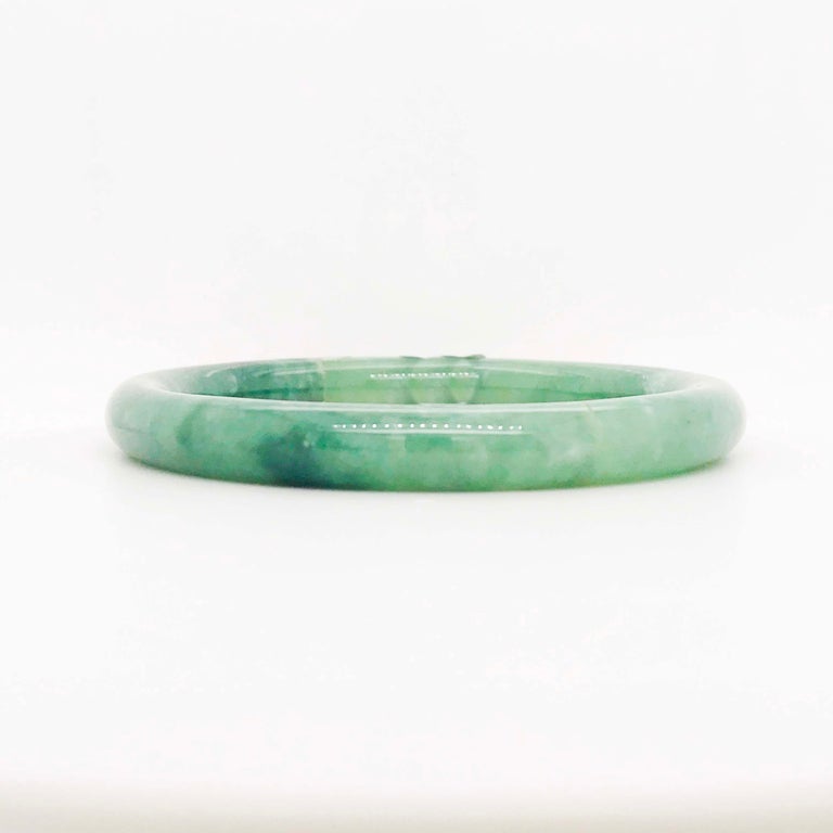 Authentic Jade Bangle Bracelet-Genuine Green Jadeite Jade Medium Bangle ...