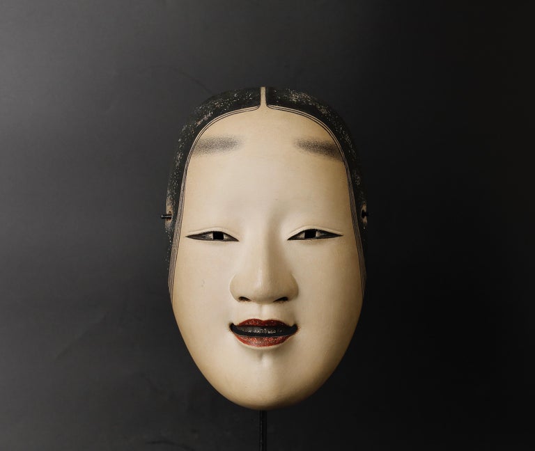 Authentic Japanese Koomote Mask of a Young Woman, Signed and ...