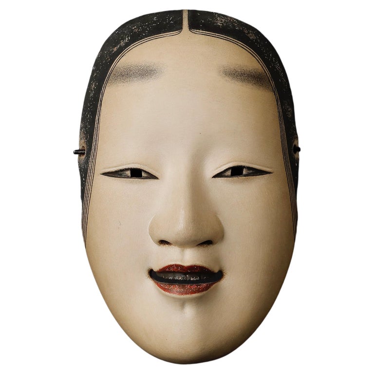Authentic Japanese Koomote Mask of a Young Woman, Signed and ...
