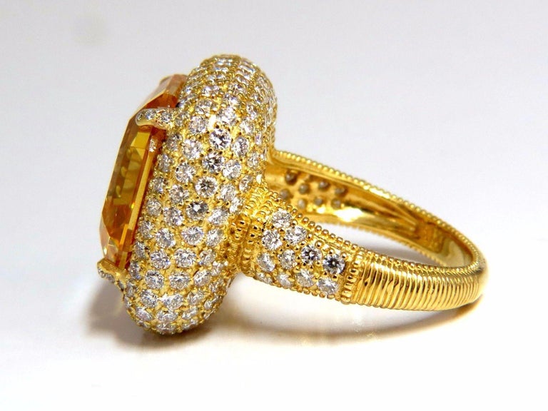 Authentic Judith Ripka Canary Yellow Quartz Diamonds Ring 18 Karat at ...
