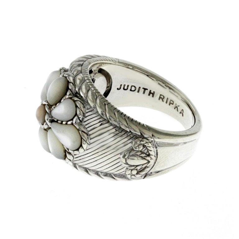Authentic Judith Ripka White and Pink Mothe of Pearl Flower Ring, U223 ...