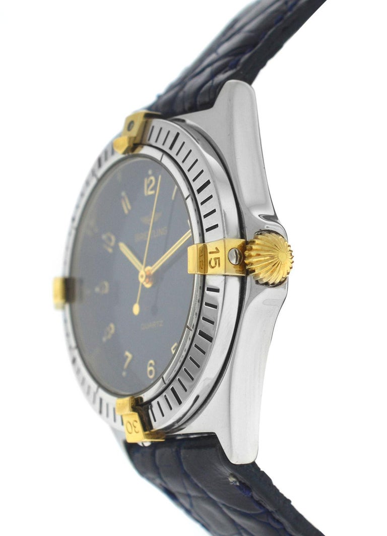 Authentic Ladies Breitling Callisto Steel Gold Quartz Date Watch at 1stDibs