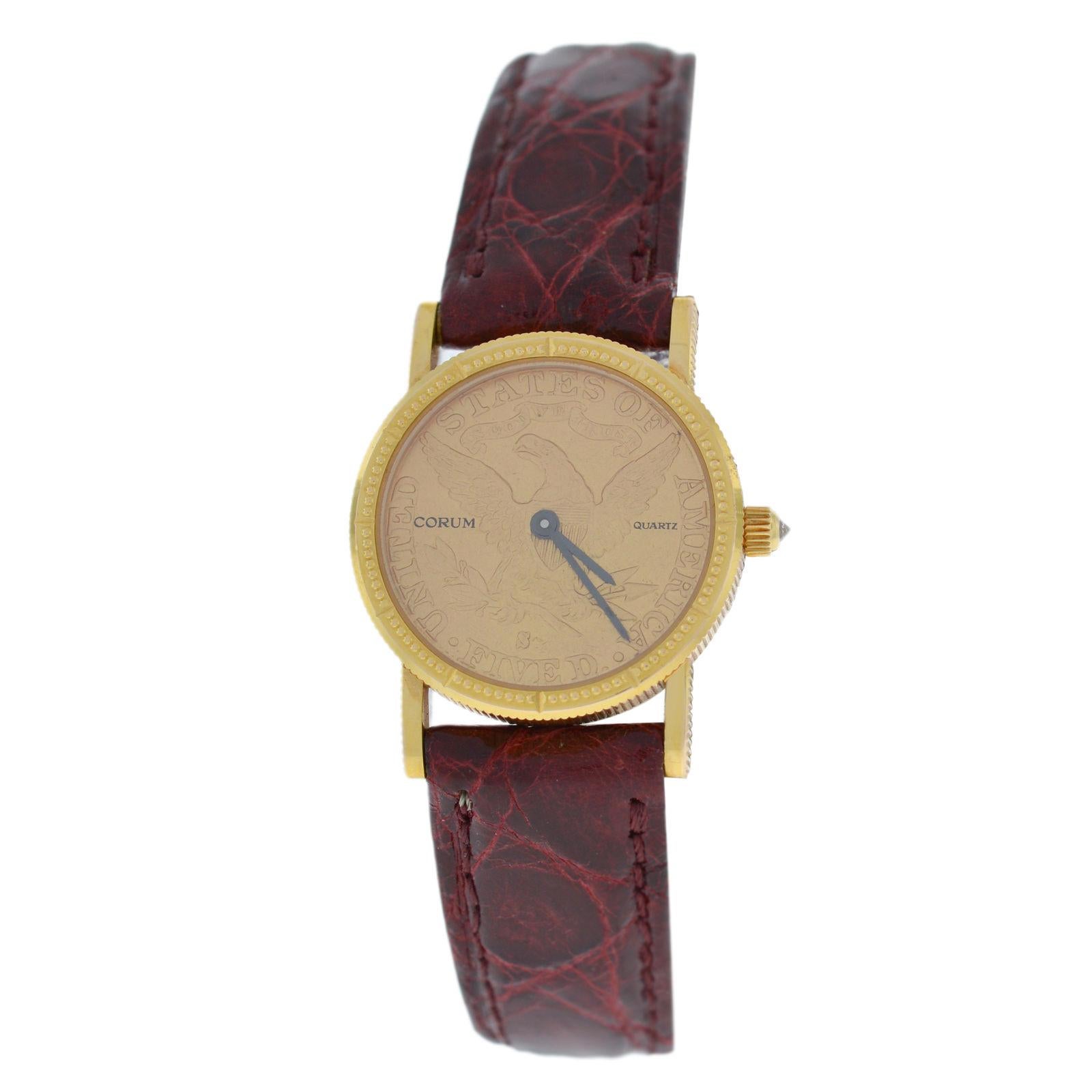 Authentic Ladies Corum 1885 Gold Coin Quartz Watch For Sale at 1stDibs ...