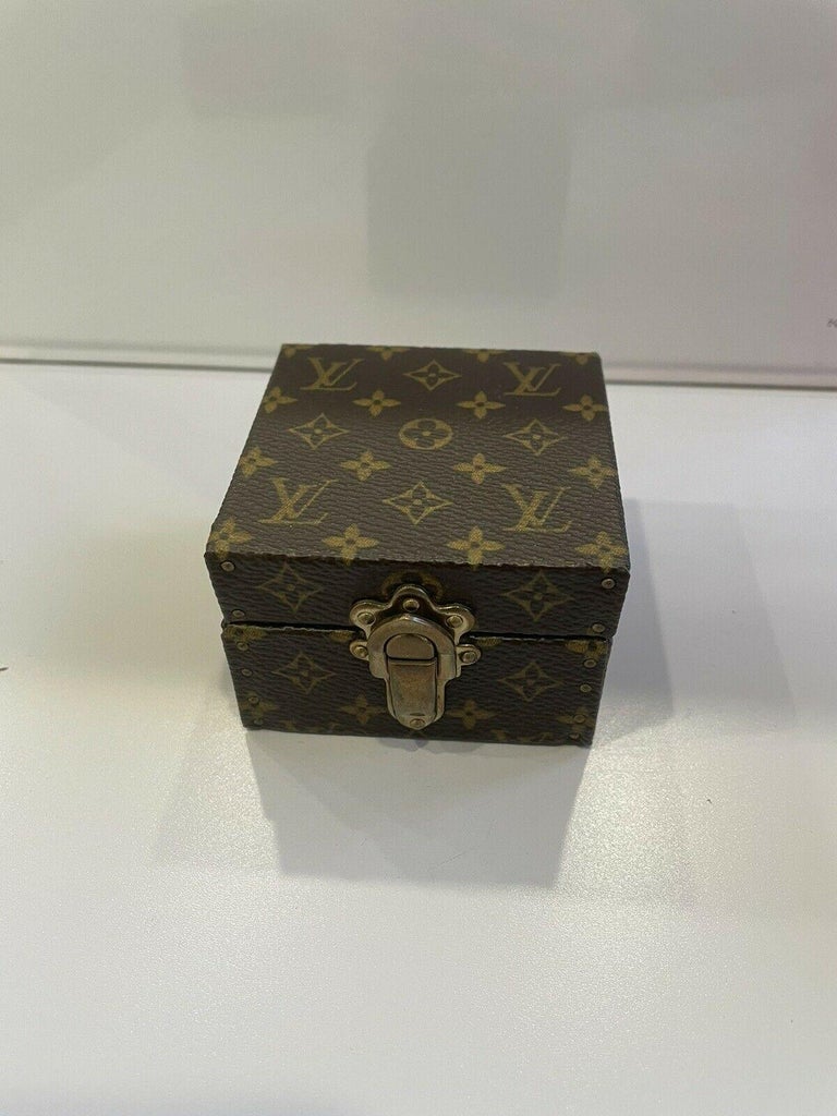 Authentic Louis Vuitton LV Logo Monogram Jewelry Hard Box Case For Sale ...