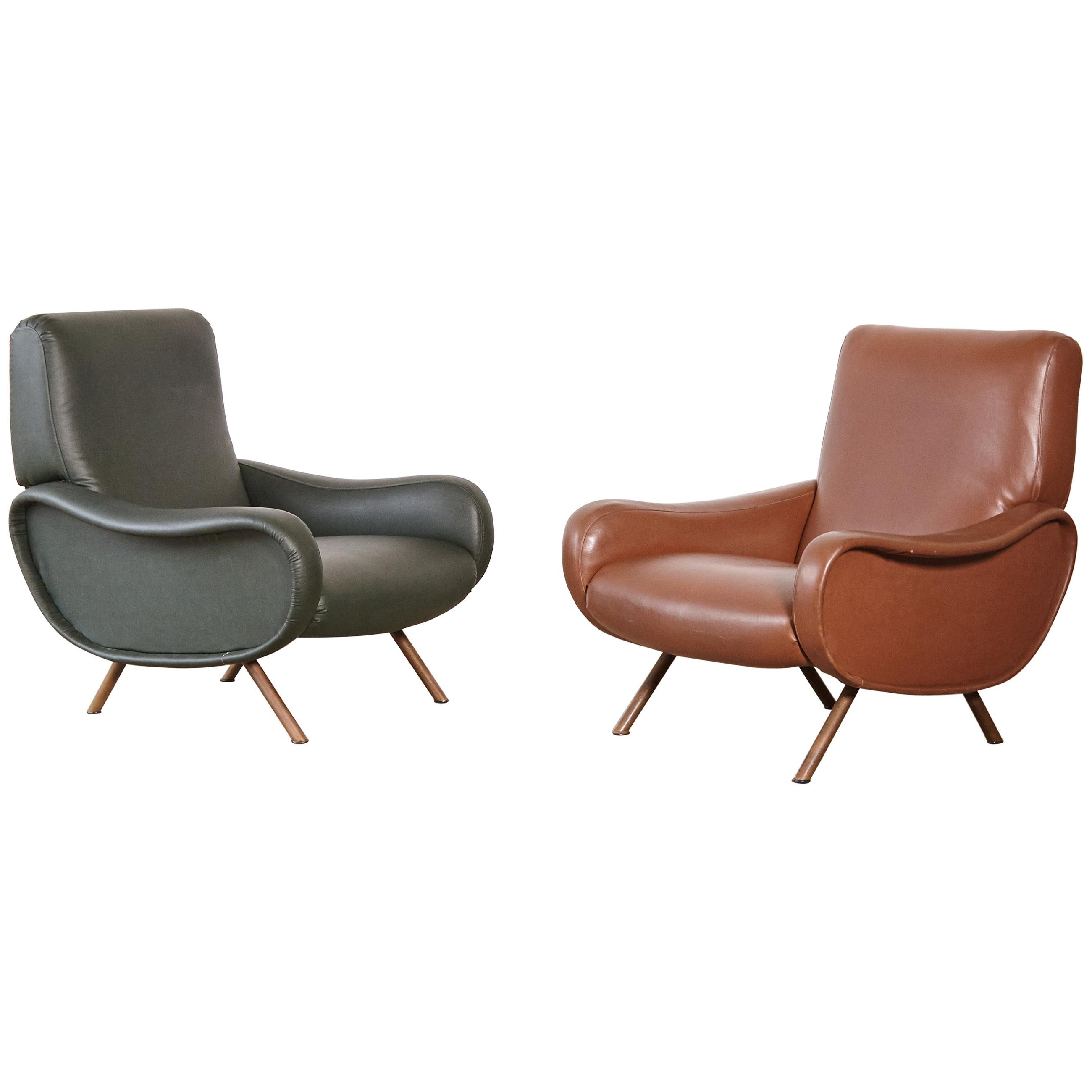 Pair of Lady Chairs by Marco Zanuso at 1stDibs